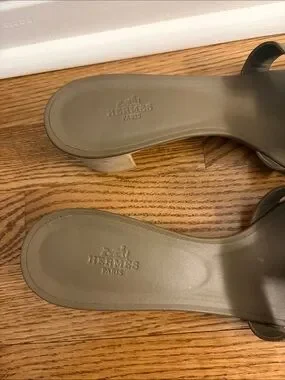 Hermes | Shoes | Hermes Olive Green Hstrap Slide Sandals | Poshmark
